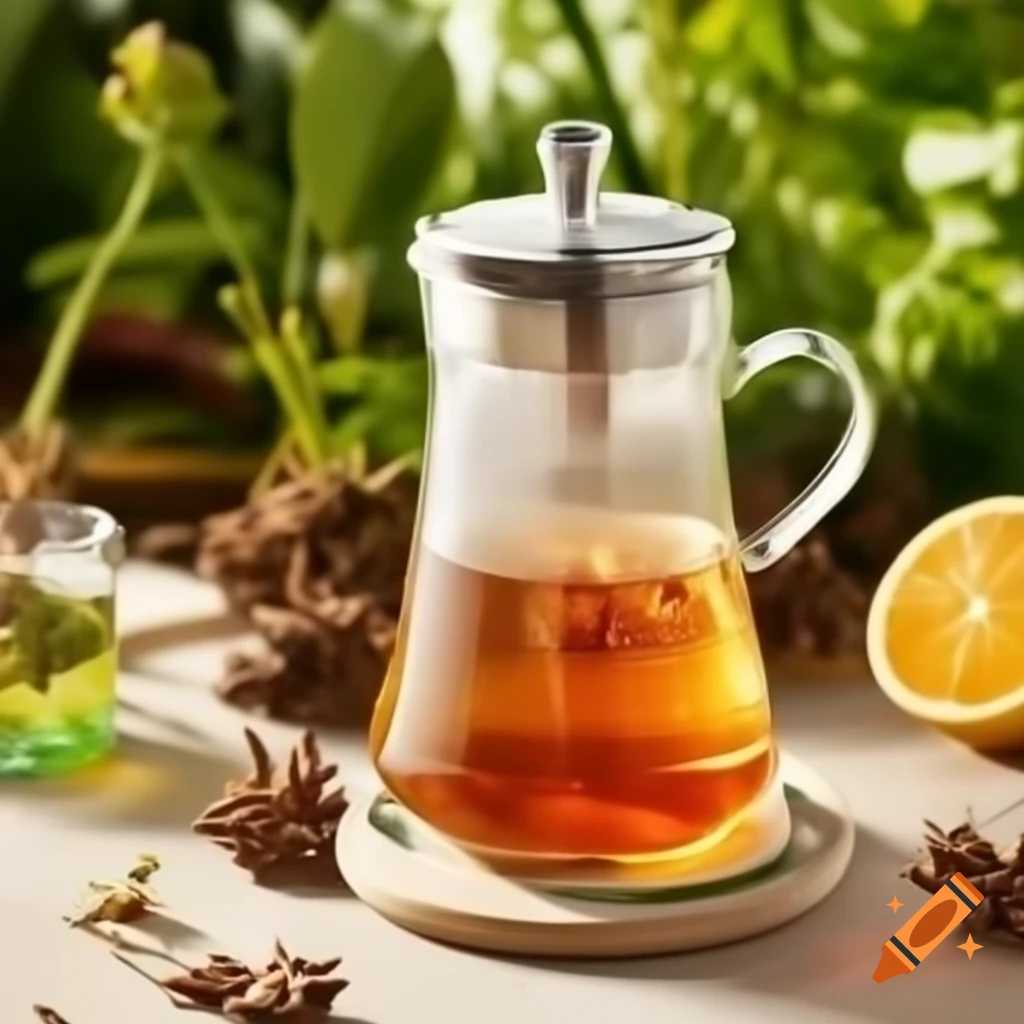 Buddha enjoying tea in a serene garden setting on Craiyon