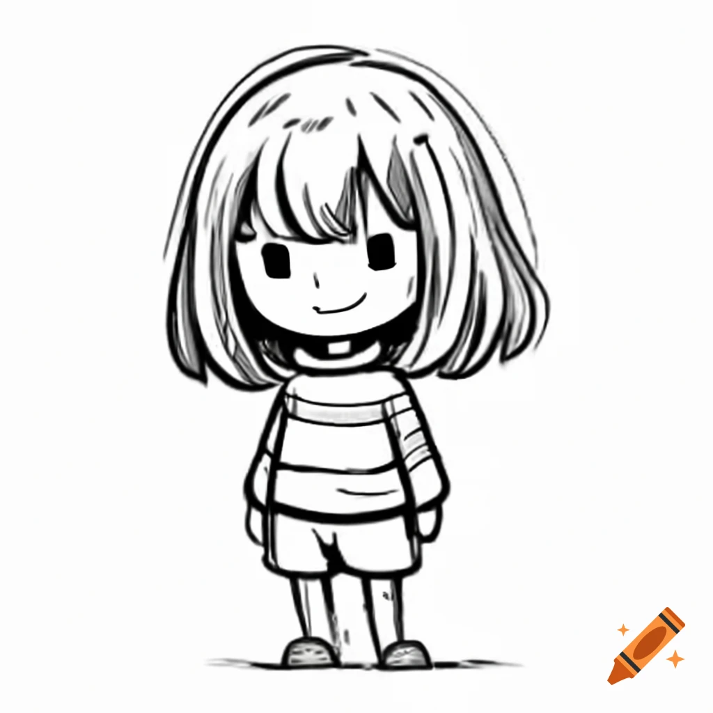 Frisk character from undertale designed in spanish cartoon style on Craiyon