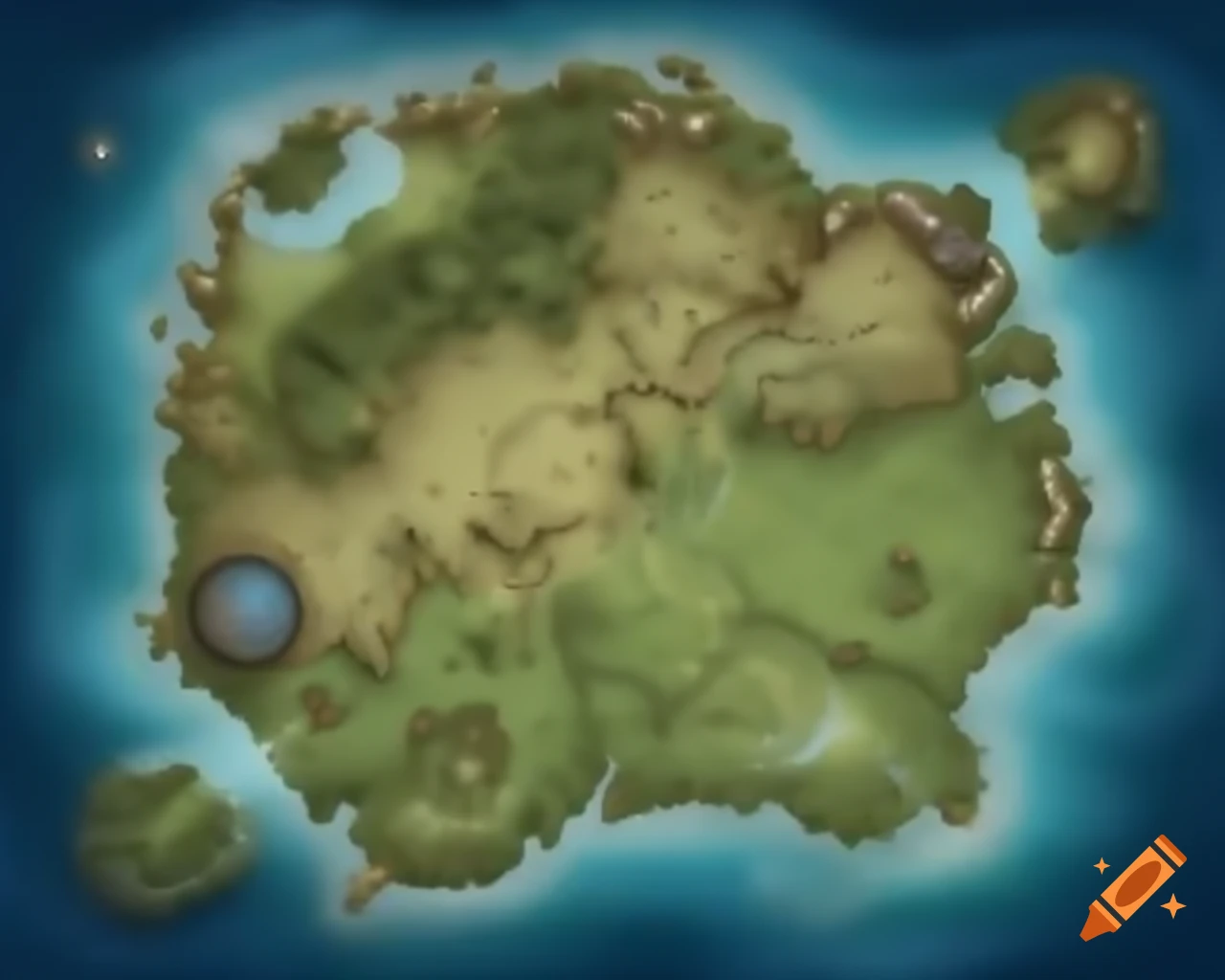 Atlas world fantasy map illustration on Craiyon