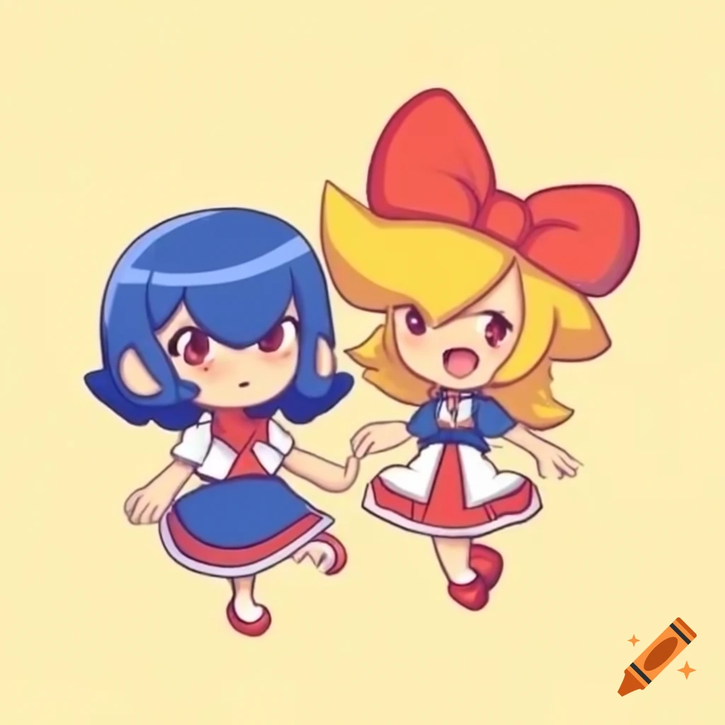 Arle nadja and amitie characters from puyo puyo in spanish cartoon ...
