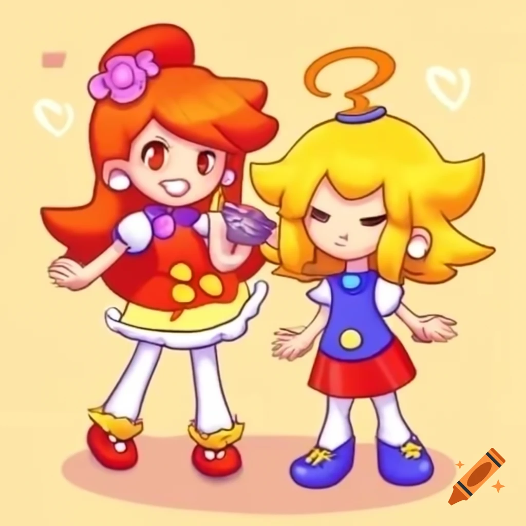 Arle Nadja and Amitie character design in Spanish cartoon style on Craiyon