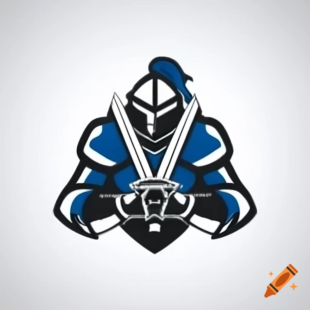 Fierce knight holding sword, college football team logo on Craiyon