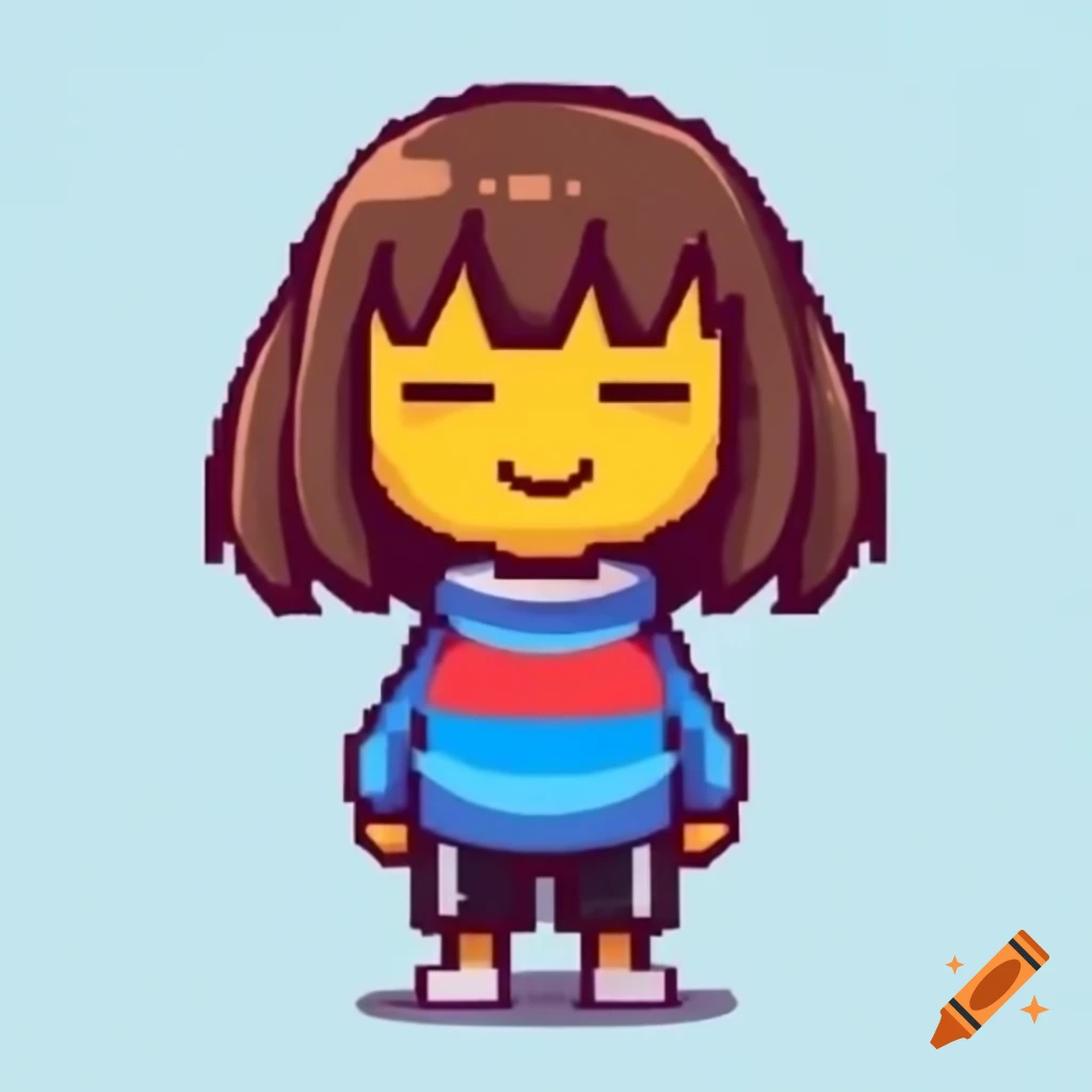 Frisk character from Undertale designed in Spanish cartoon style on Craiyon