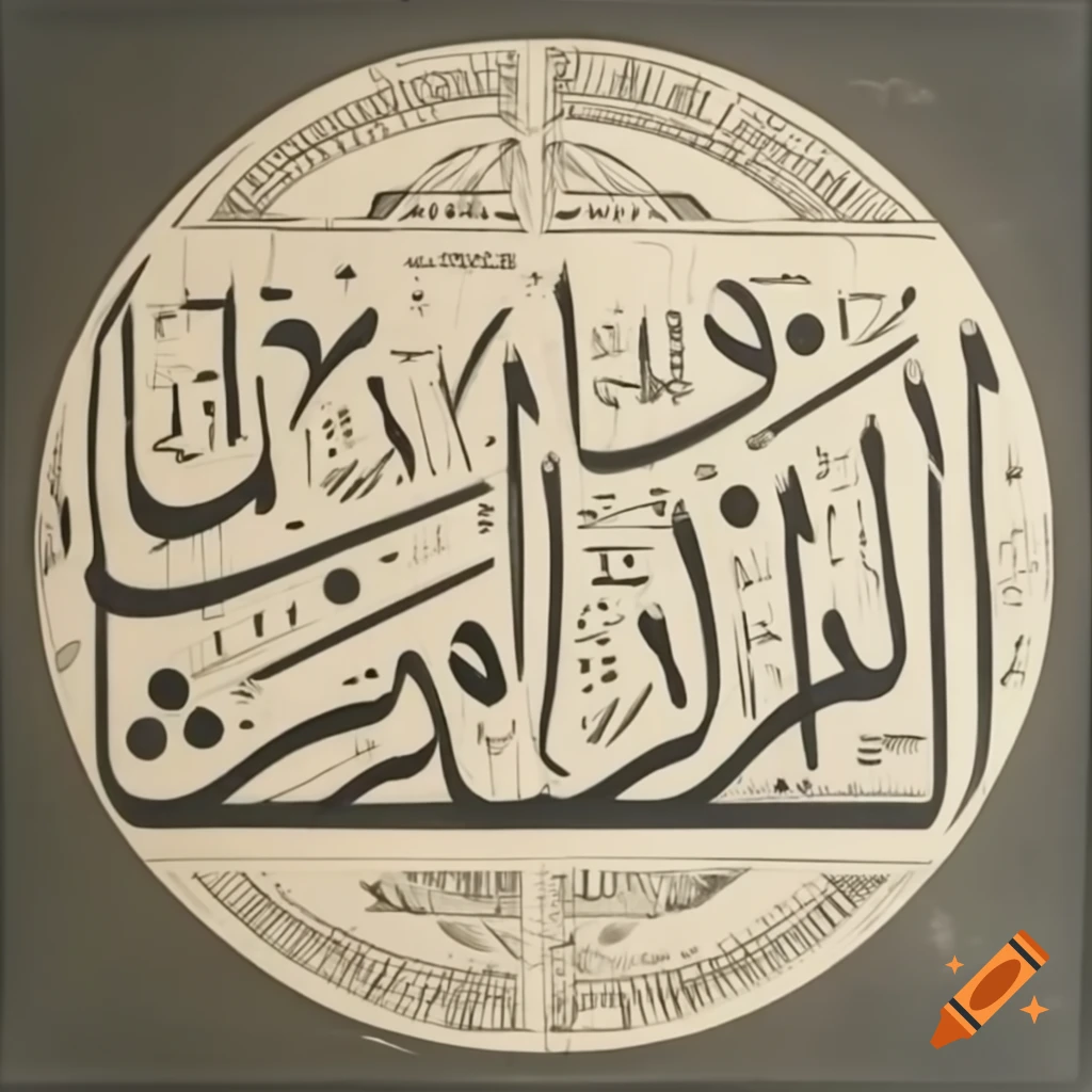 Stone lithograph of action scene from 'The Arabian Nights' with Islamic ...