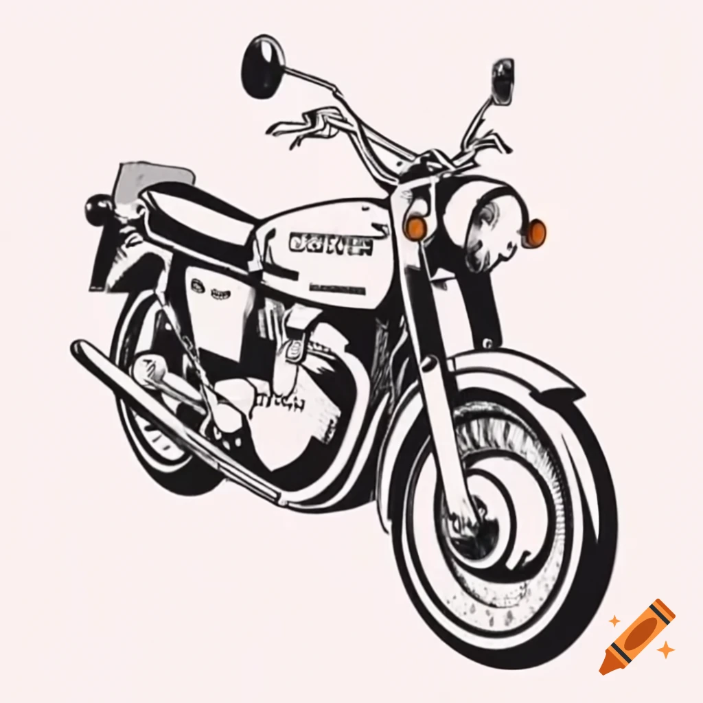 1971 Honda CB350 tattoo design on Craiyon