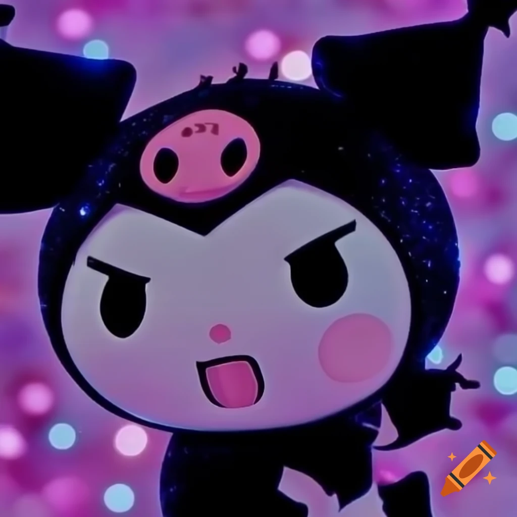 Kuromi character with glitter accents on Craiyon
