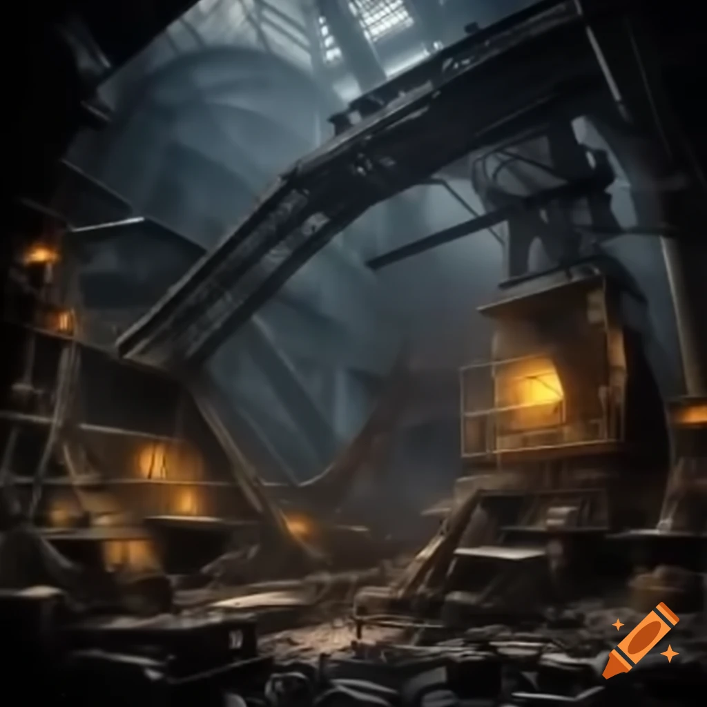 Steampunk-inspired coal mine design on Craiyon