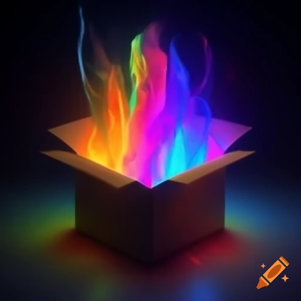 Colorful mystery box on Craiyon