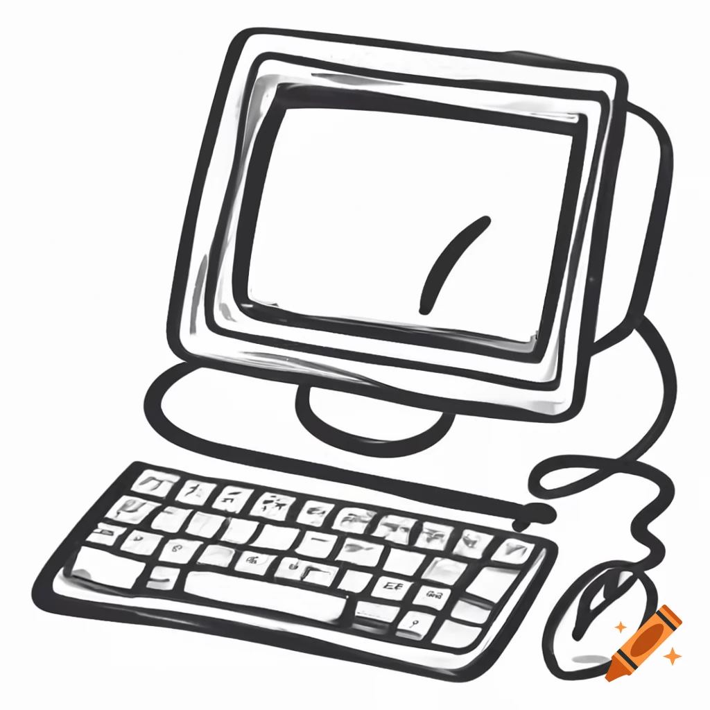 Computer setup with keyboard and mouse on Craiyon