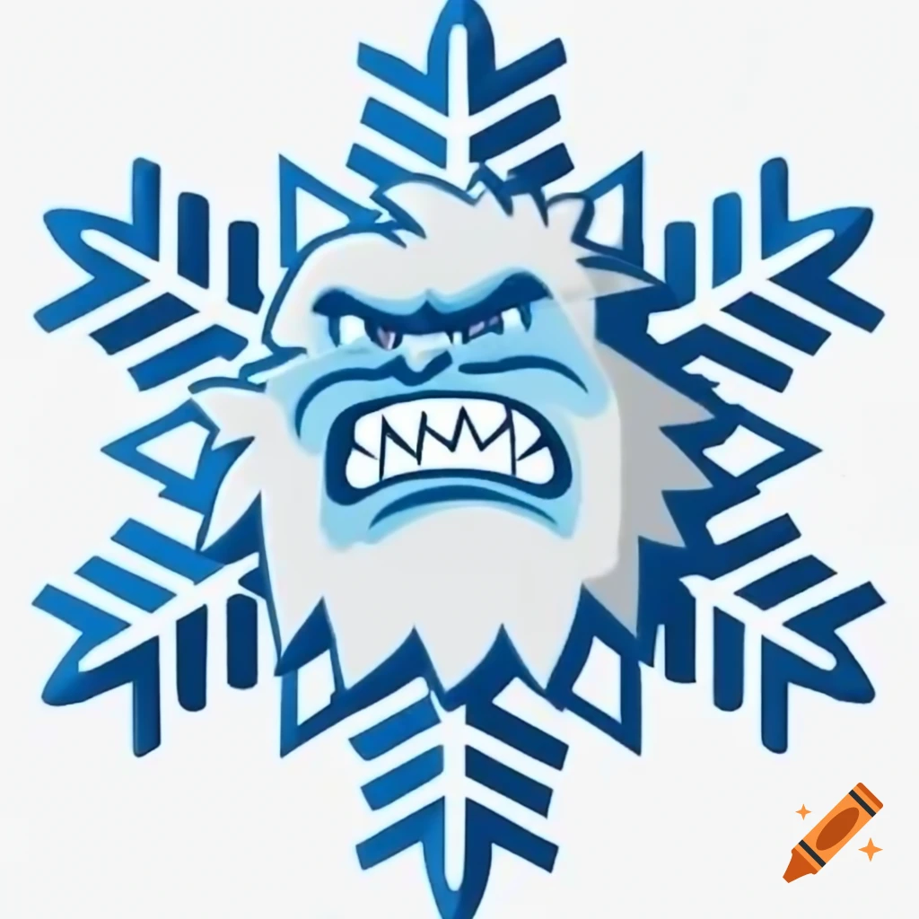 NFL football team logo featuring snowflake and yeti design on Craiyon