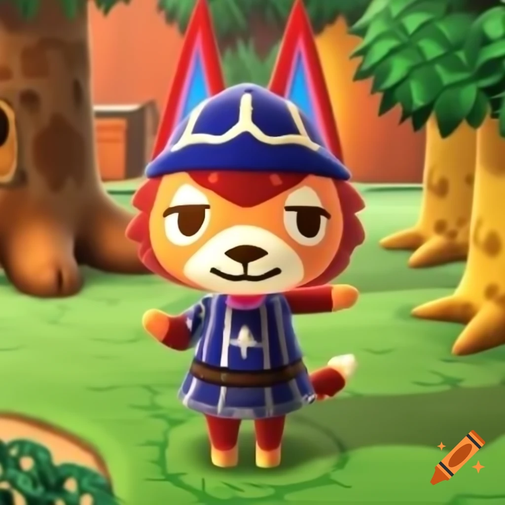 Knight Animal Crossing villager character from N64 on Craiyon