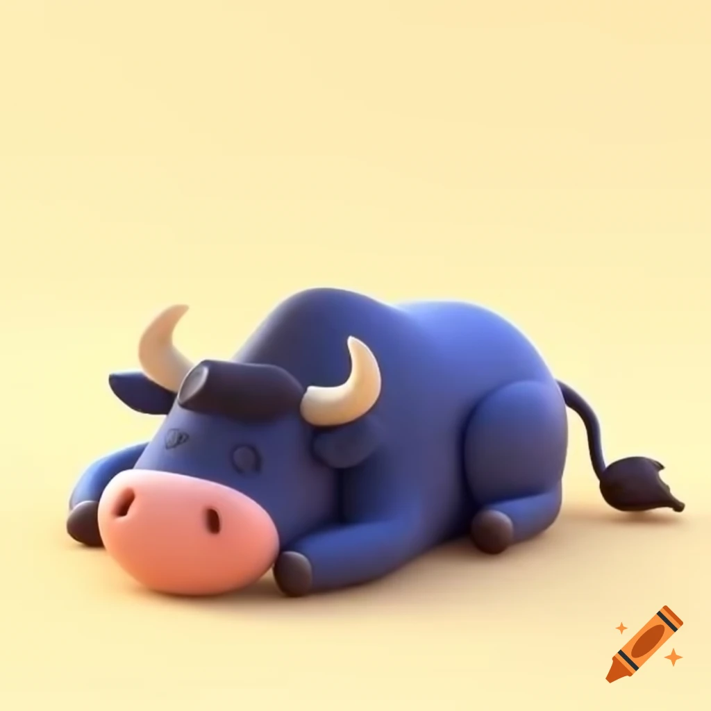 Cartoon bull sleeping peacefully on Craiyon