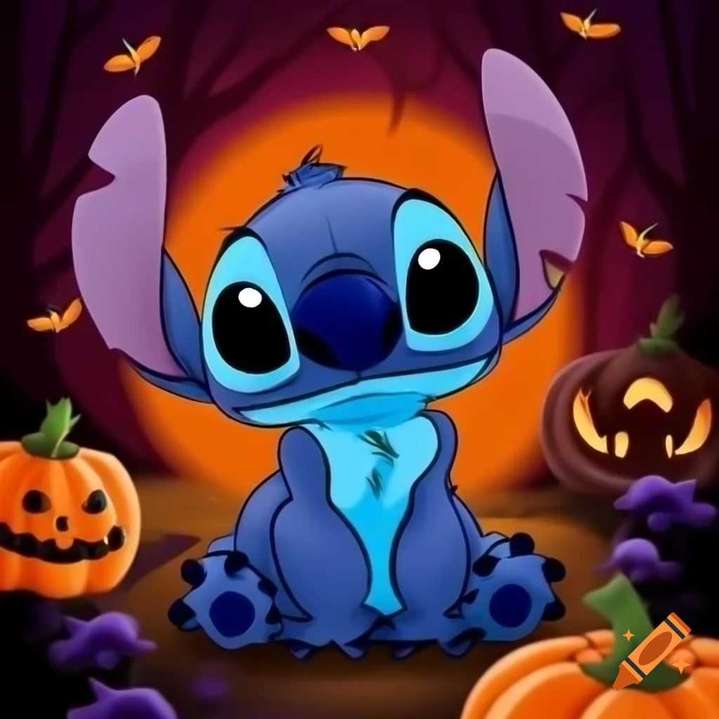 Stitch character themed for halloween on Craiyon