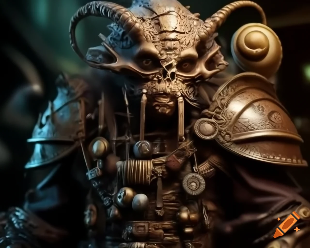 Steampunk creature featuring a large snail with intricate armor and ...