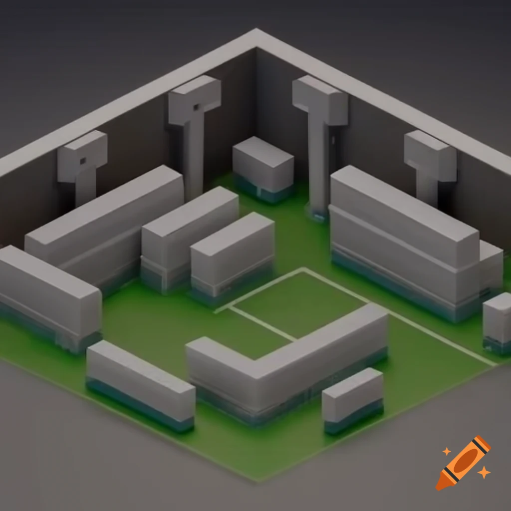 3D rendering of a modern warehouse on Craiyon
