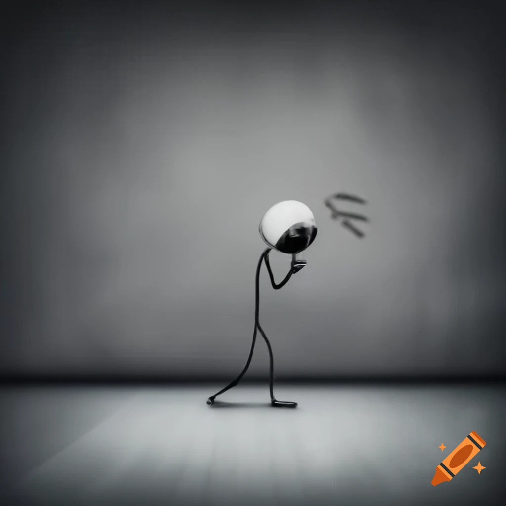 Stick figure expressing frustration emotion on Craiyon