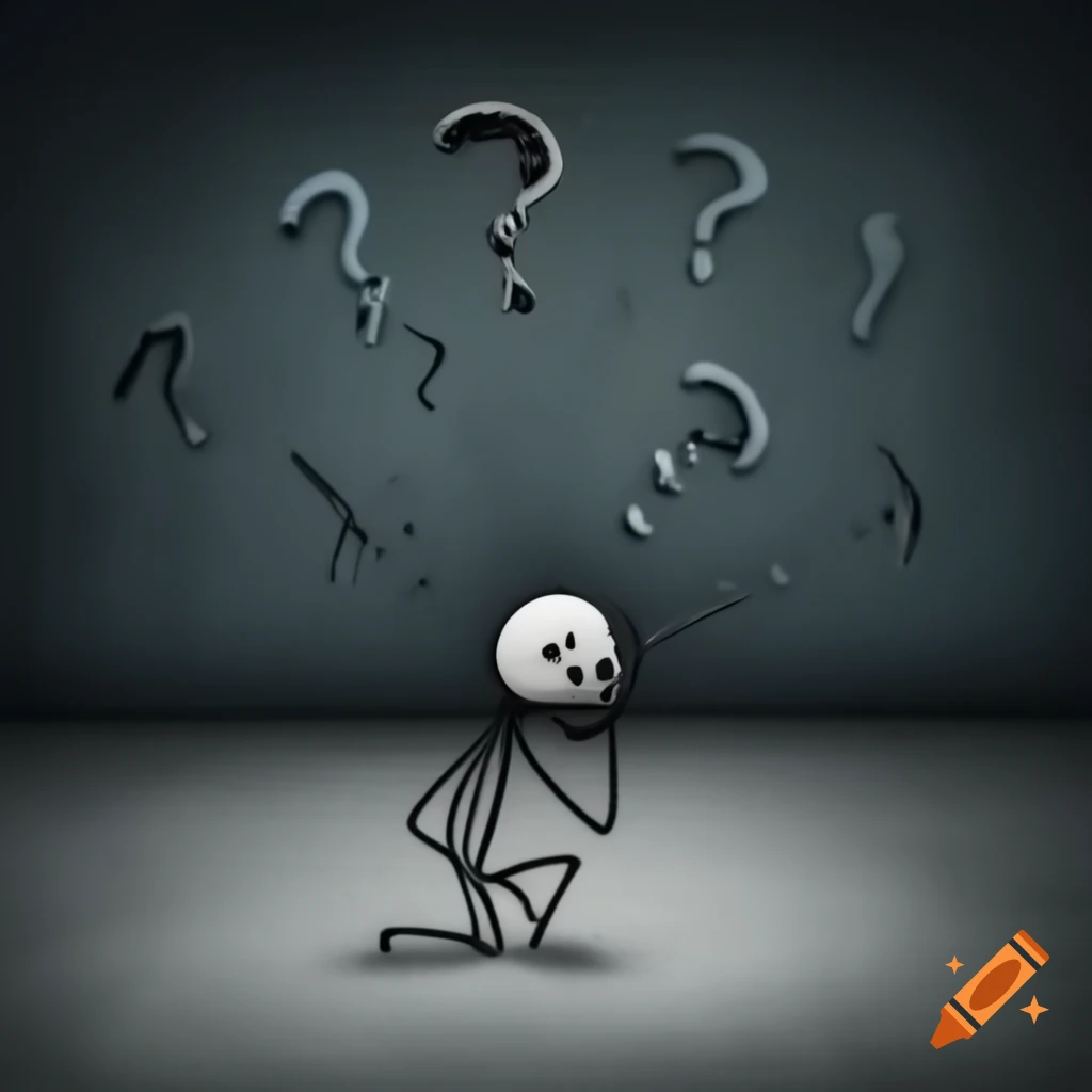 Stick figure expressing frustration emotion on Craiyon