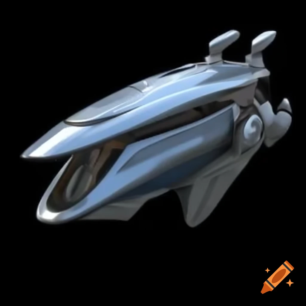 Futuristic cigar-shaped vessel designed for aquatic and aerial ...