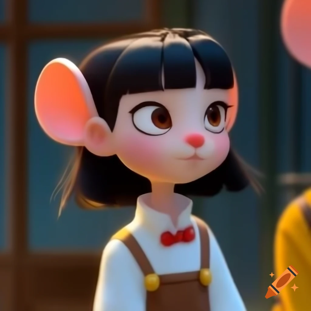 Anime style character blending human and mouse features on Craiyon