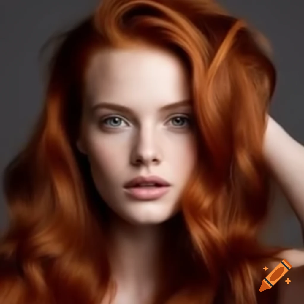 Gorgeous woman with auburn hair on Craiyon
