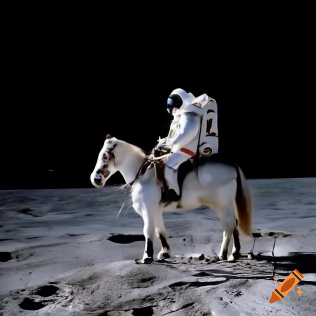 Astronaut riding horse on the moon on Craiyon