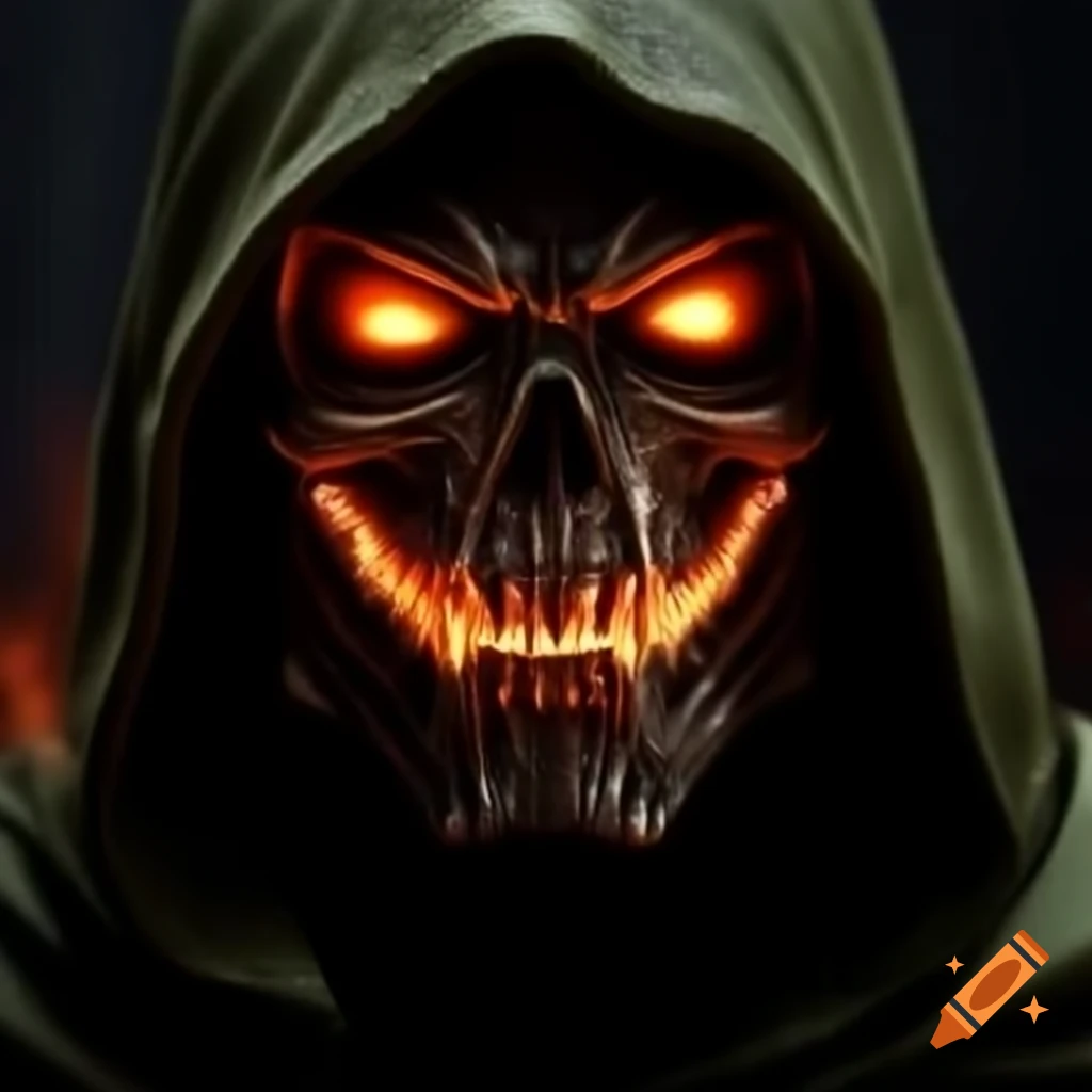 Comic character inspired by Doctor Doom with half-burnt face resembling ...