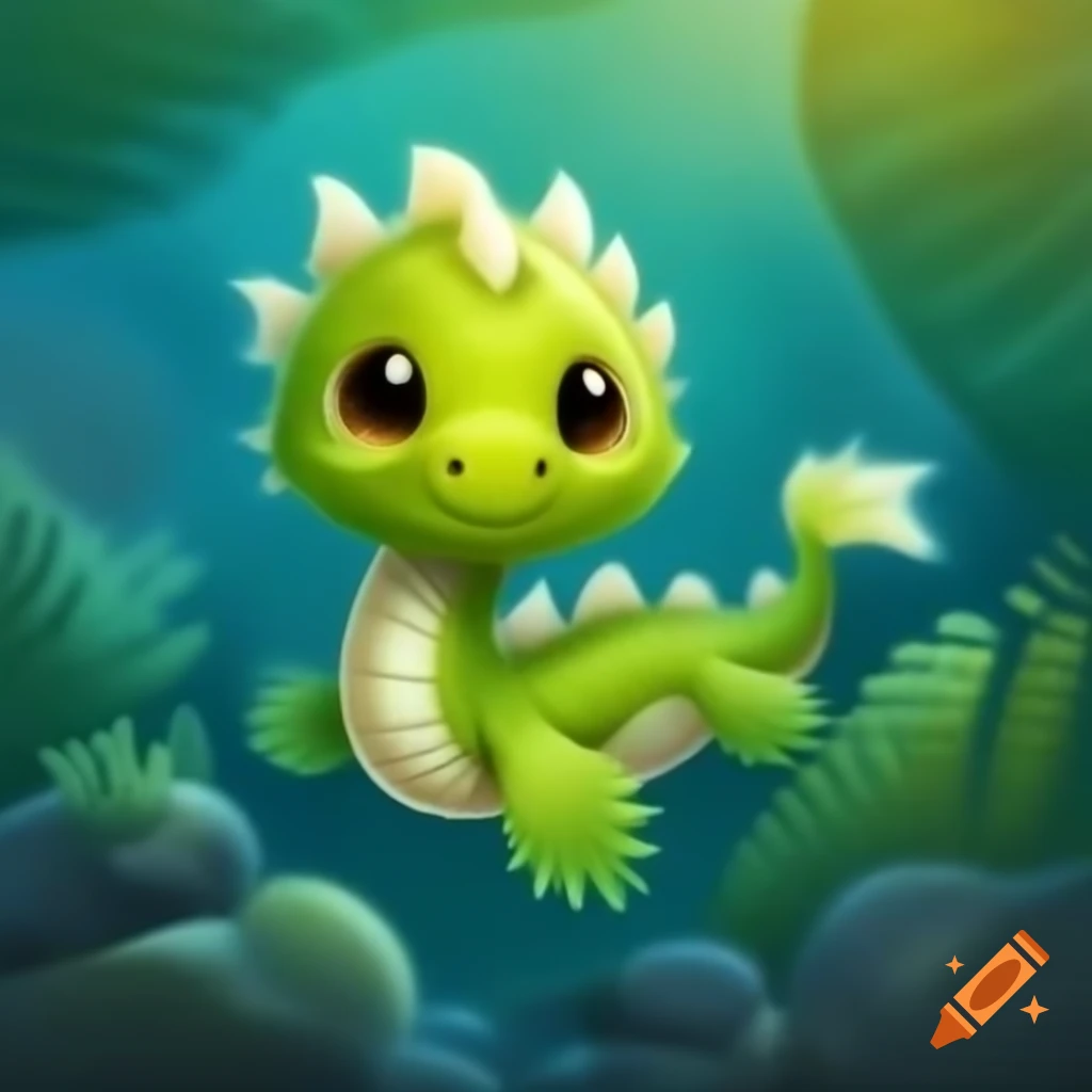 Cute leafy sea dragon swimming gracefully on Craiyon