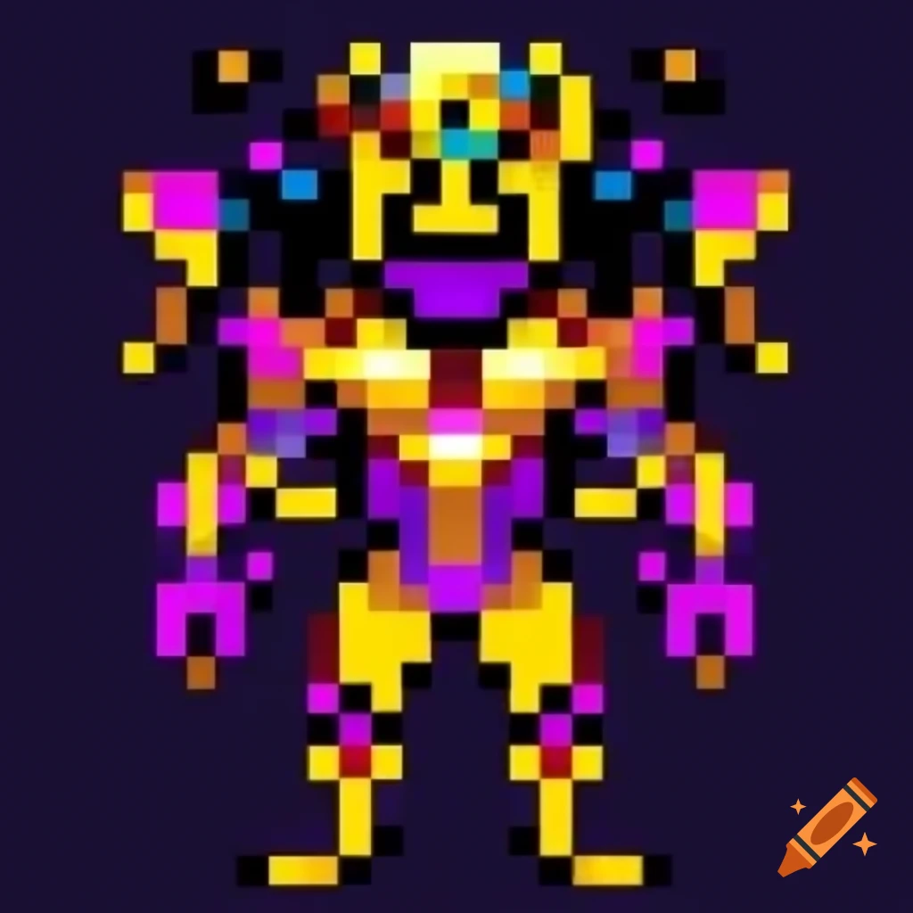 Pixel art representation of Lord X character on Craiyon