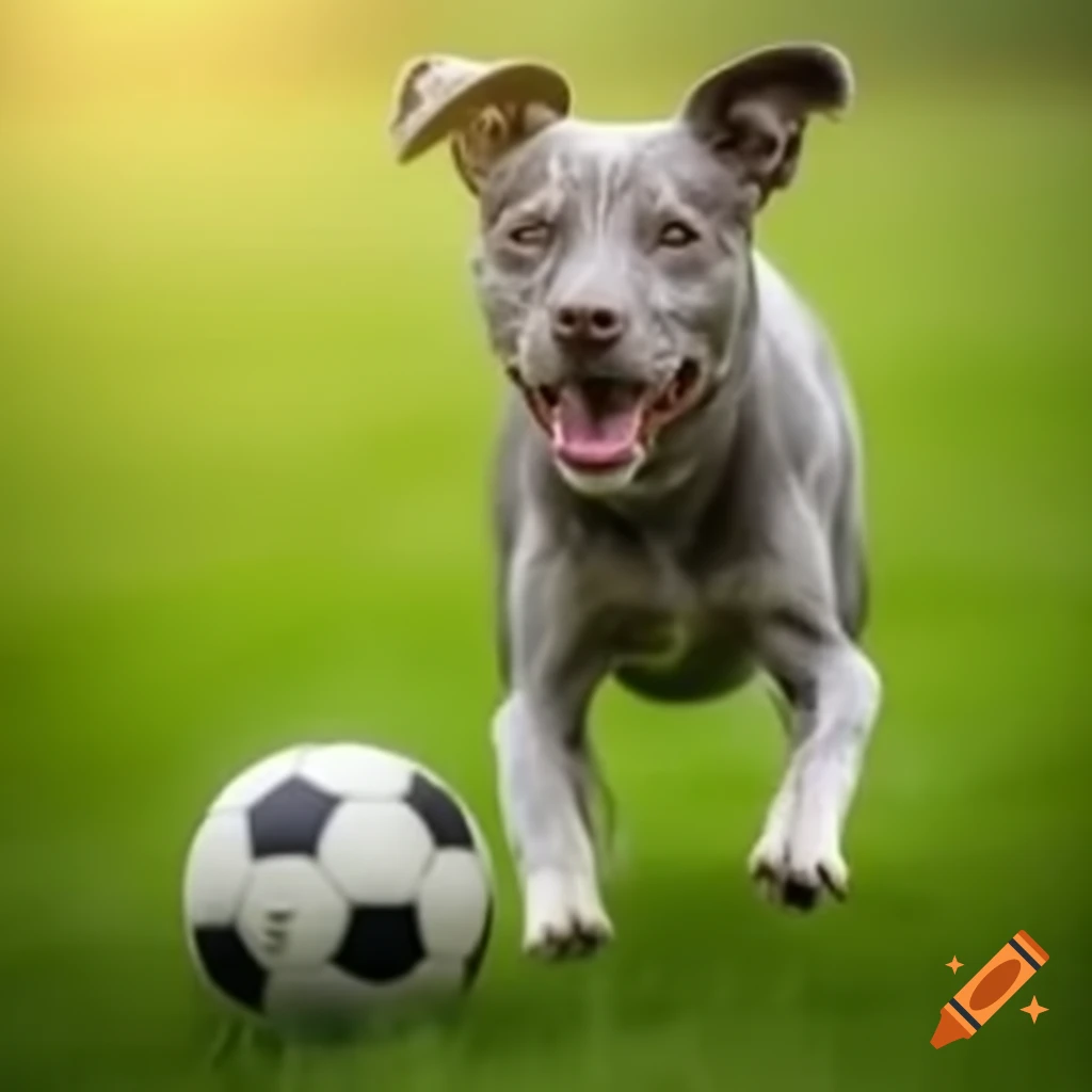 Dog playing soccer on Craiyon