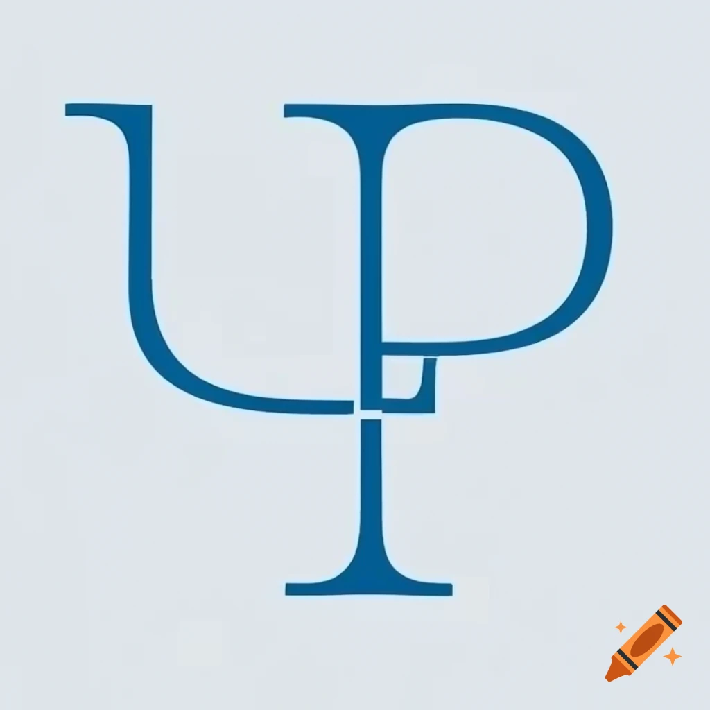 Minimalistic design of Greek letter Psi symbolizing psychology in blue ...