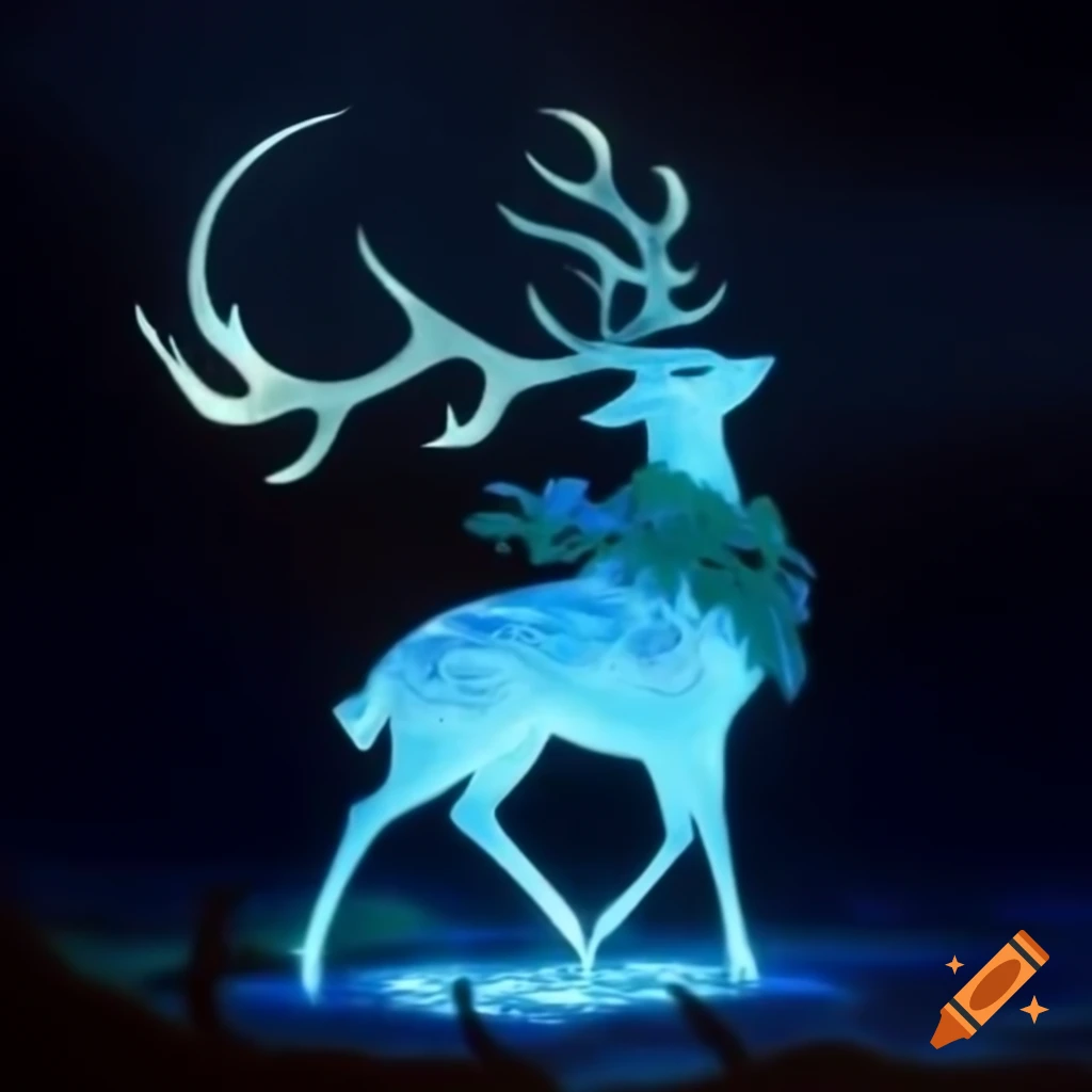 Fantasy depiction of a moon deer goddess on Craiyon