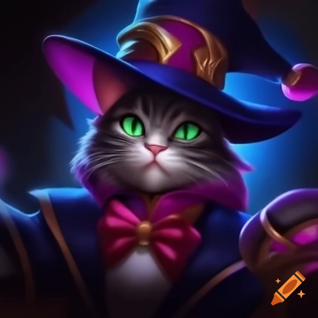 Magician cat inspired by Veigar from League of Legends on Craiyon