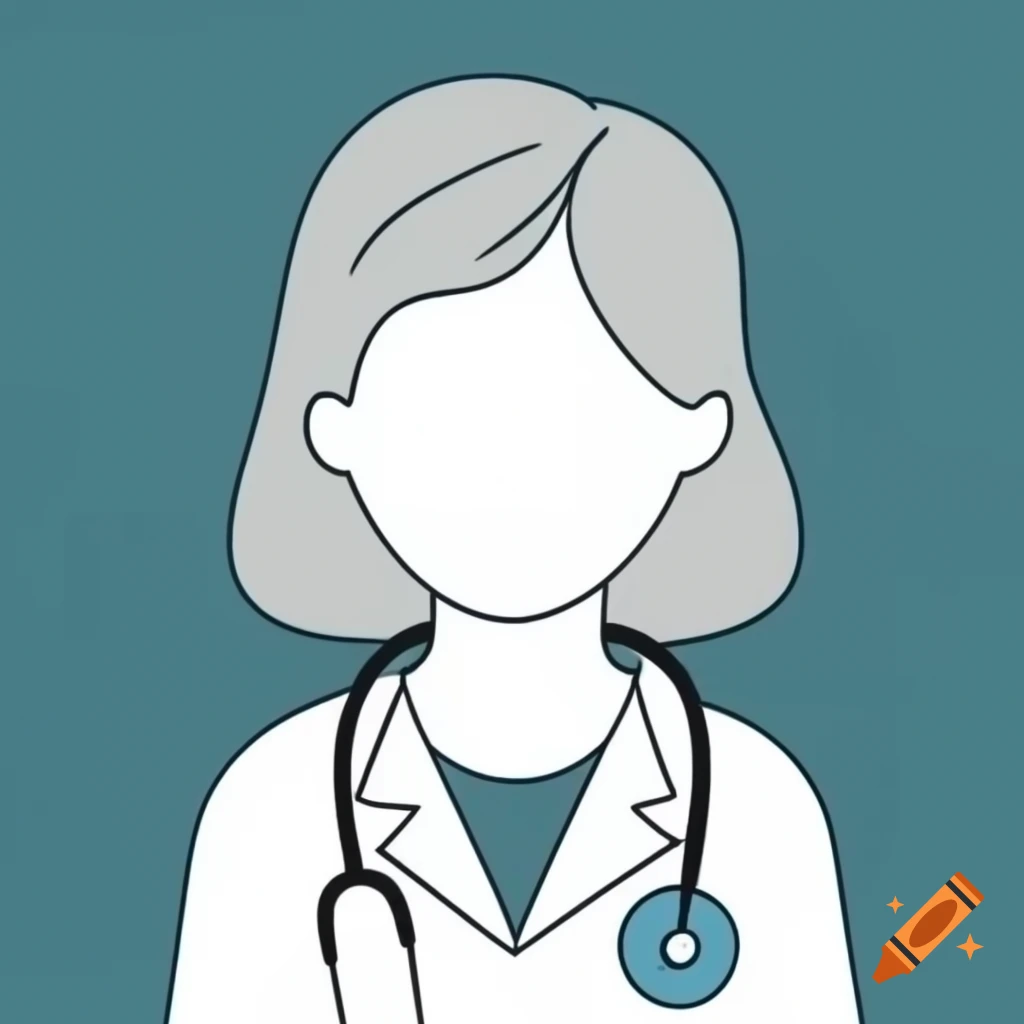 Illustration of a female doctor for profile picture on Craiyon