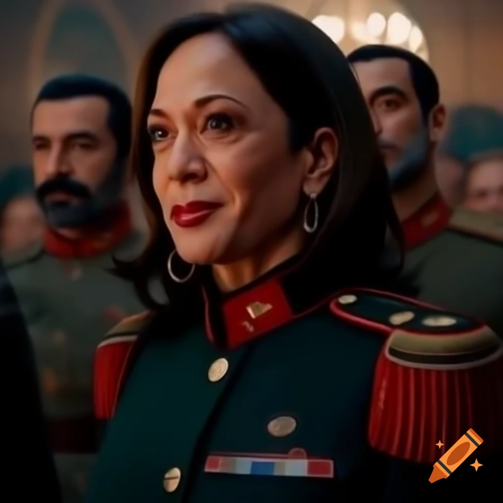 Kamala Harris in stylized Turkish military uniform inspired by ...