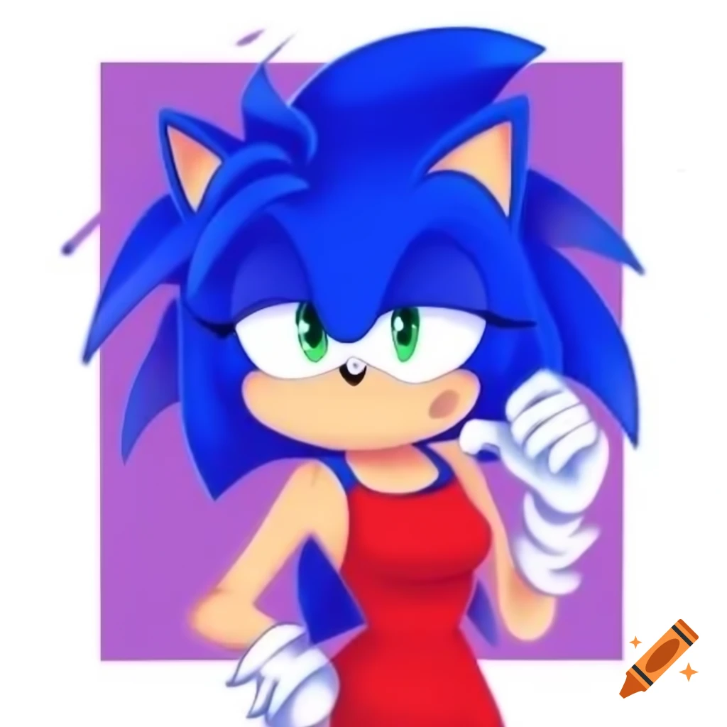 Fanart of female sonic the hedgehog on Craiyon