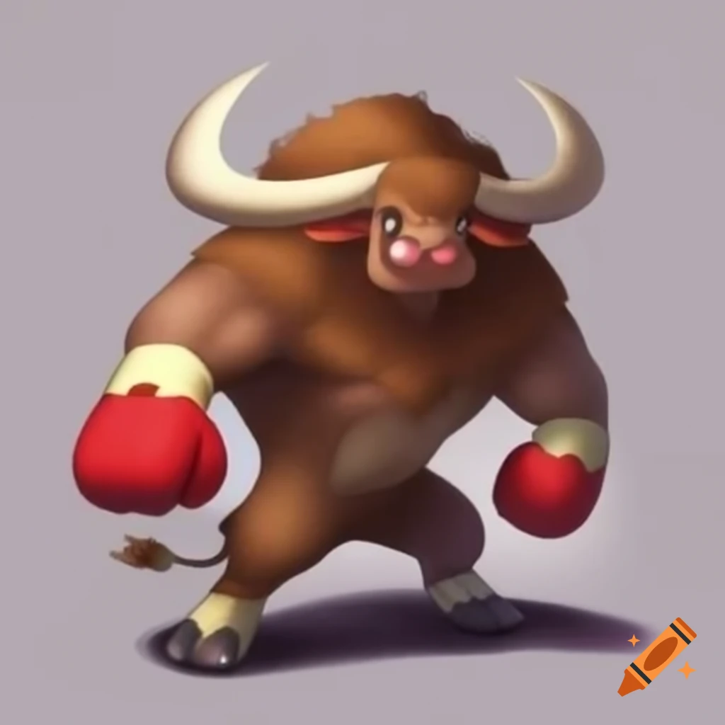 Pokémon styled like an ox with boxing gloves and Mike Tyson ...