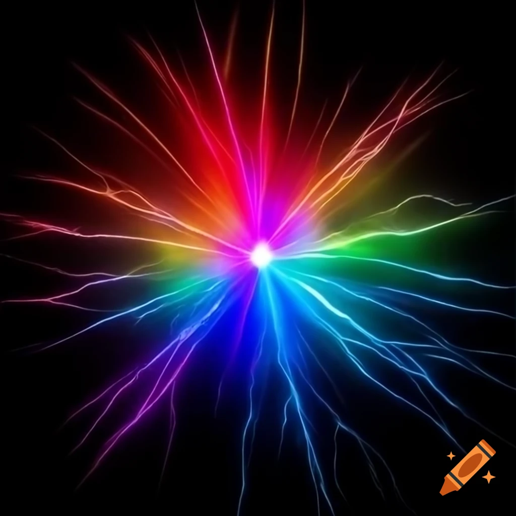 Light plasma displaying vibrant rainbow colors on Craiyon