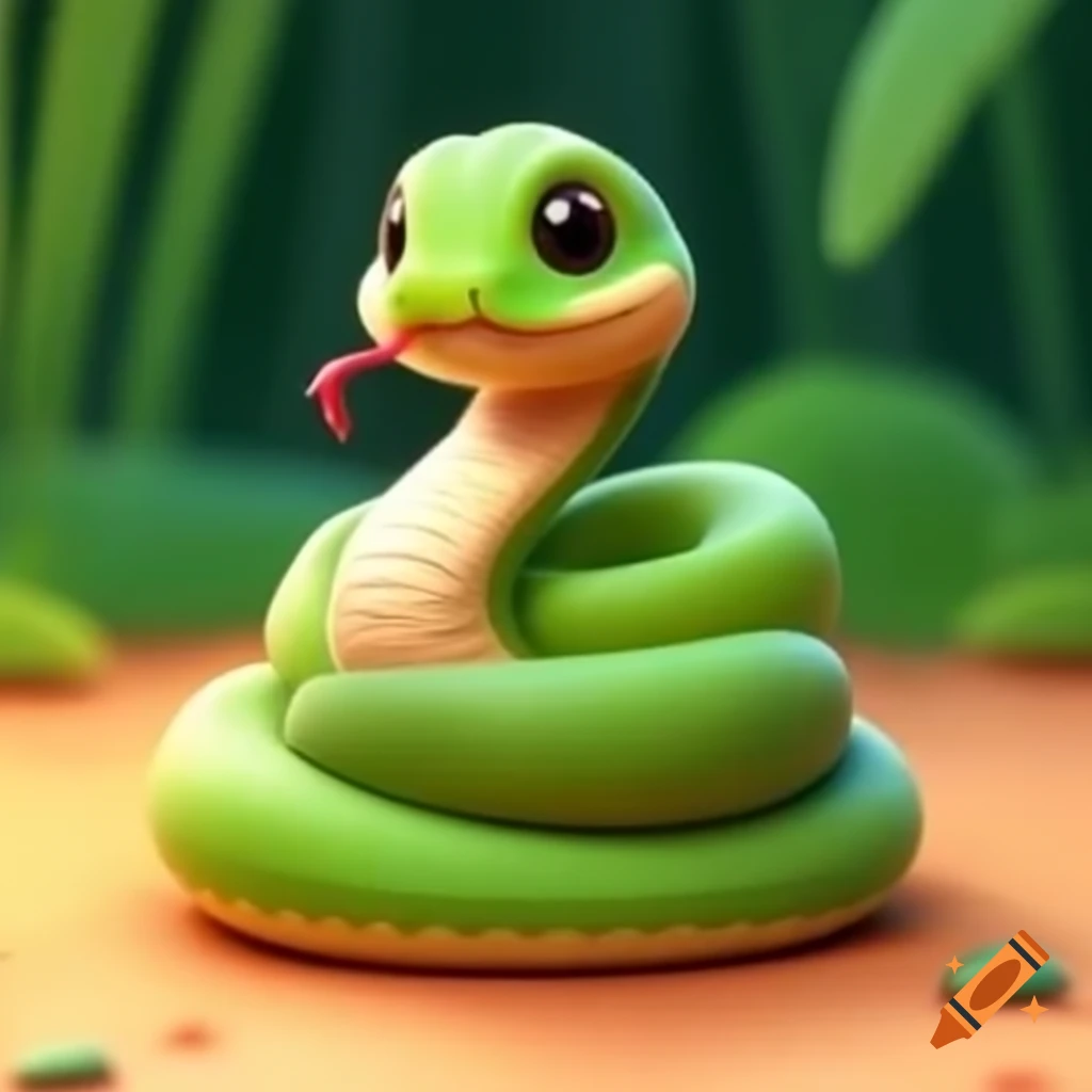 Adorable snake with a charming appearance on Craiyon