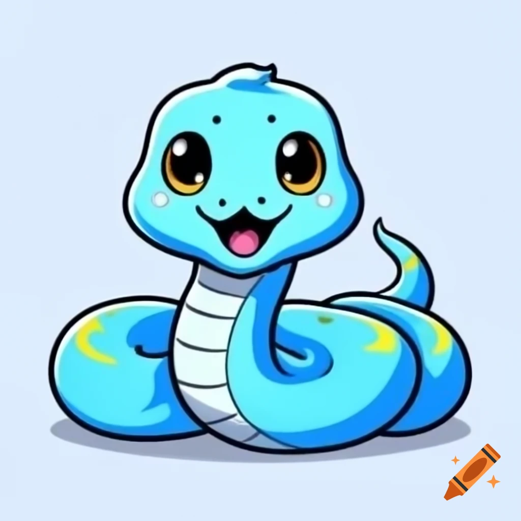 Cute blue snake on Craiyon