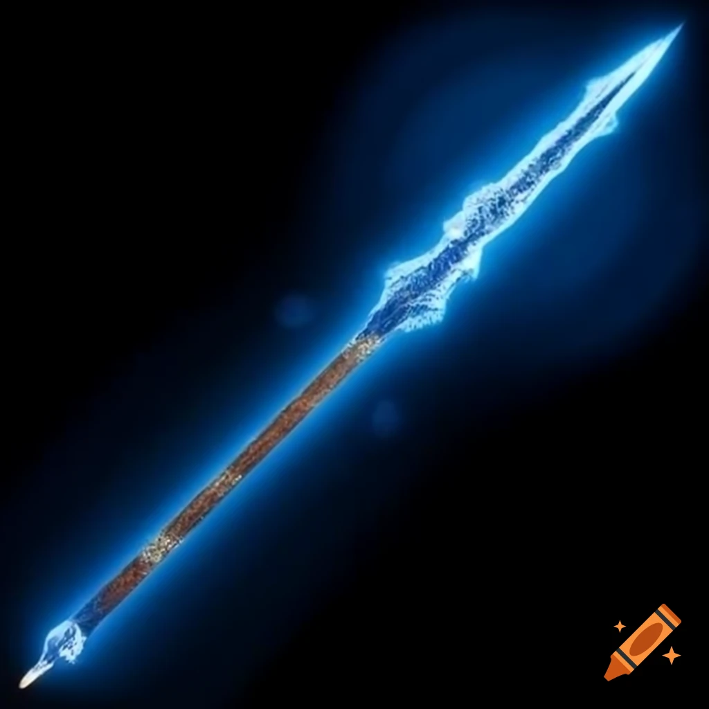 Lance forged from dragon horn glowing blue with energy hinting at ...