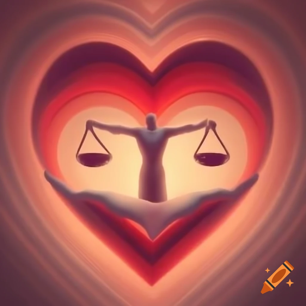 Concept of balance in the heart on Craiyon