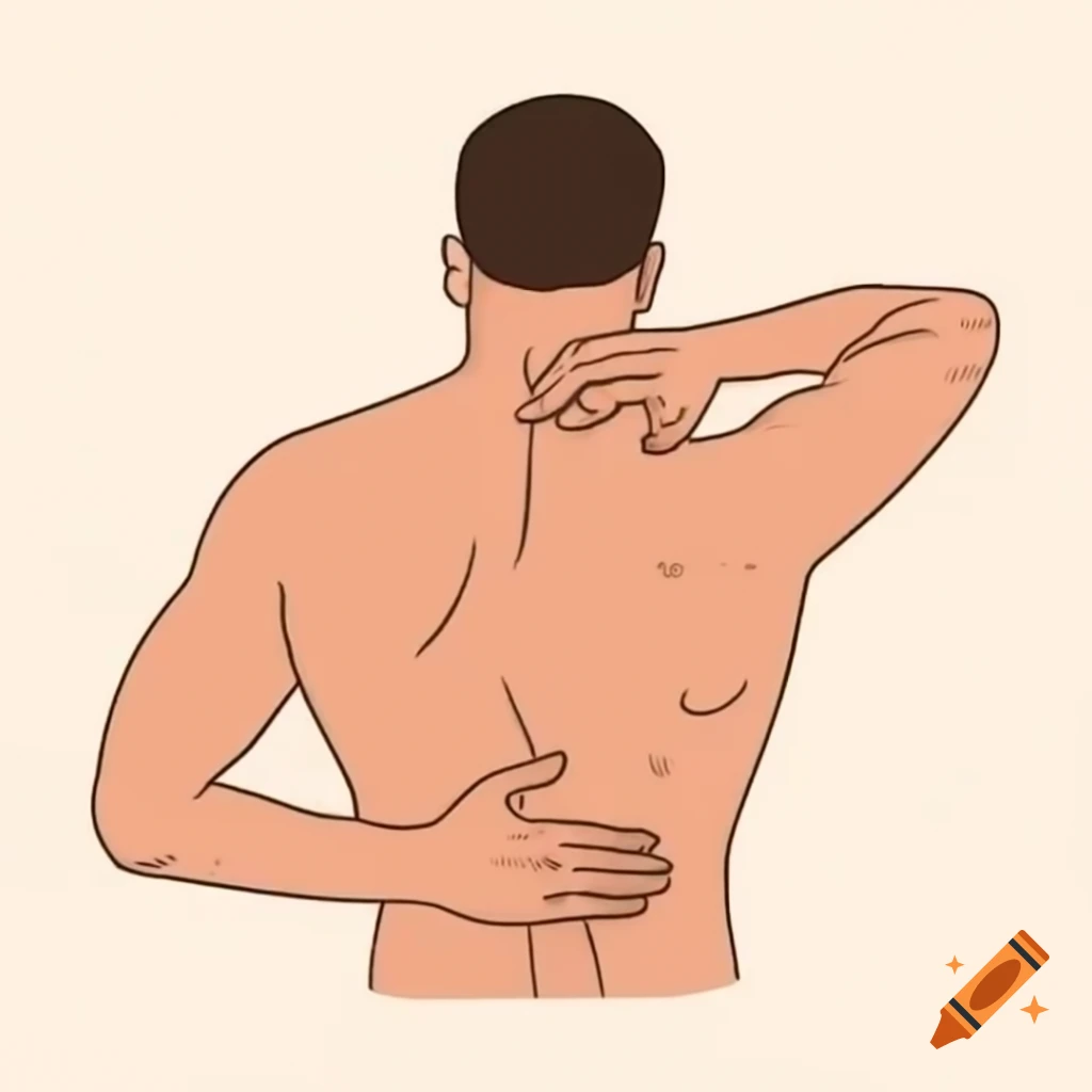 Man scratching itch on his back on Craiyon