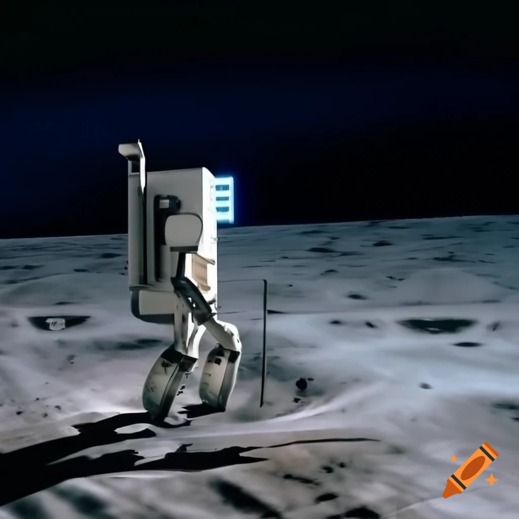 Robot exploring the moon on Craiyon