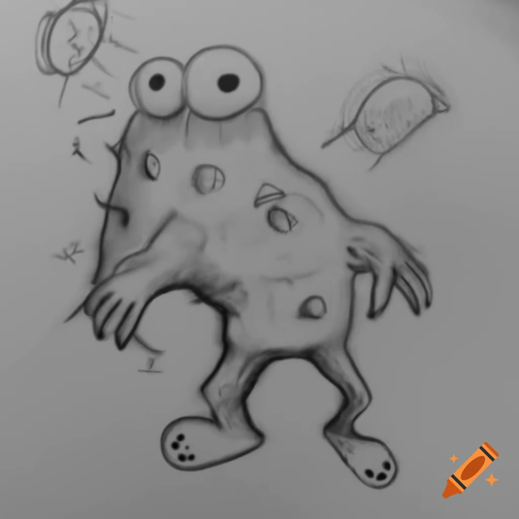 Humorous depiction of a monster humorously farting on Craiyon