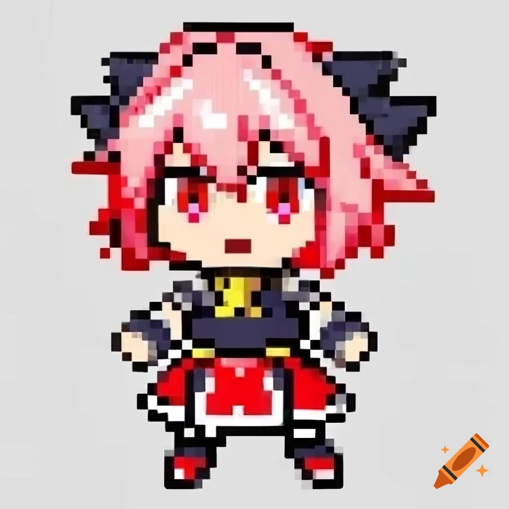 Pixel art chibi character of astolfo from fate series on Craiyon