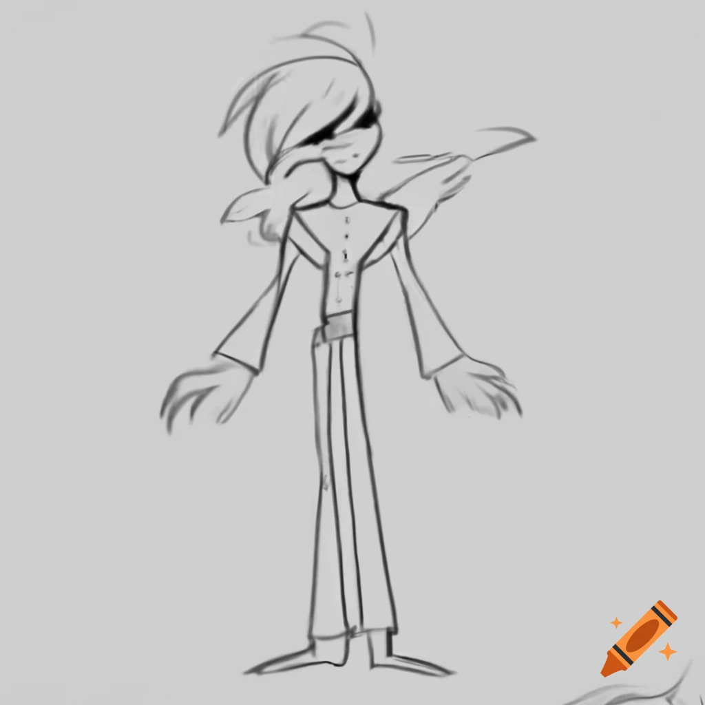 Tall, stylish anime character with cartoon legs, exuding confidence on ...