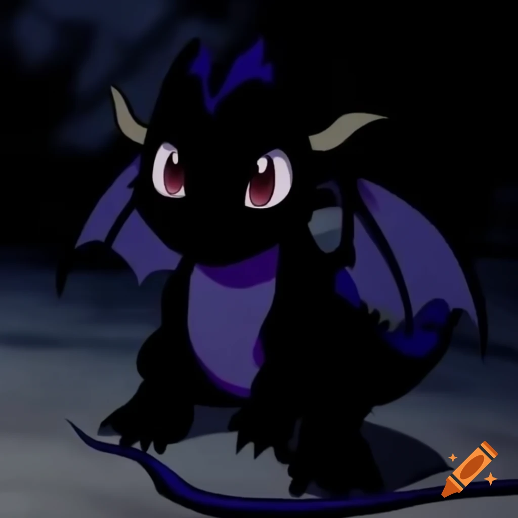 Baby shadow dragon in anime style on Craiyon