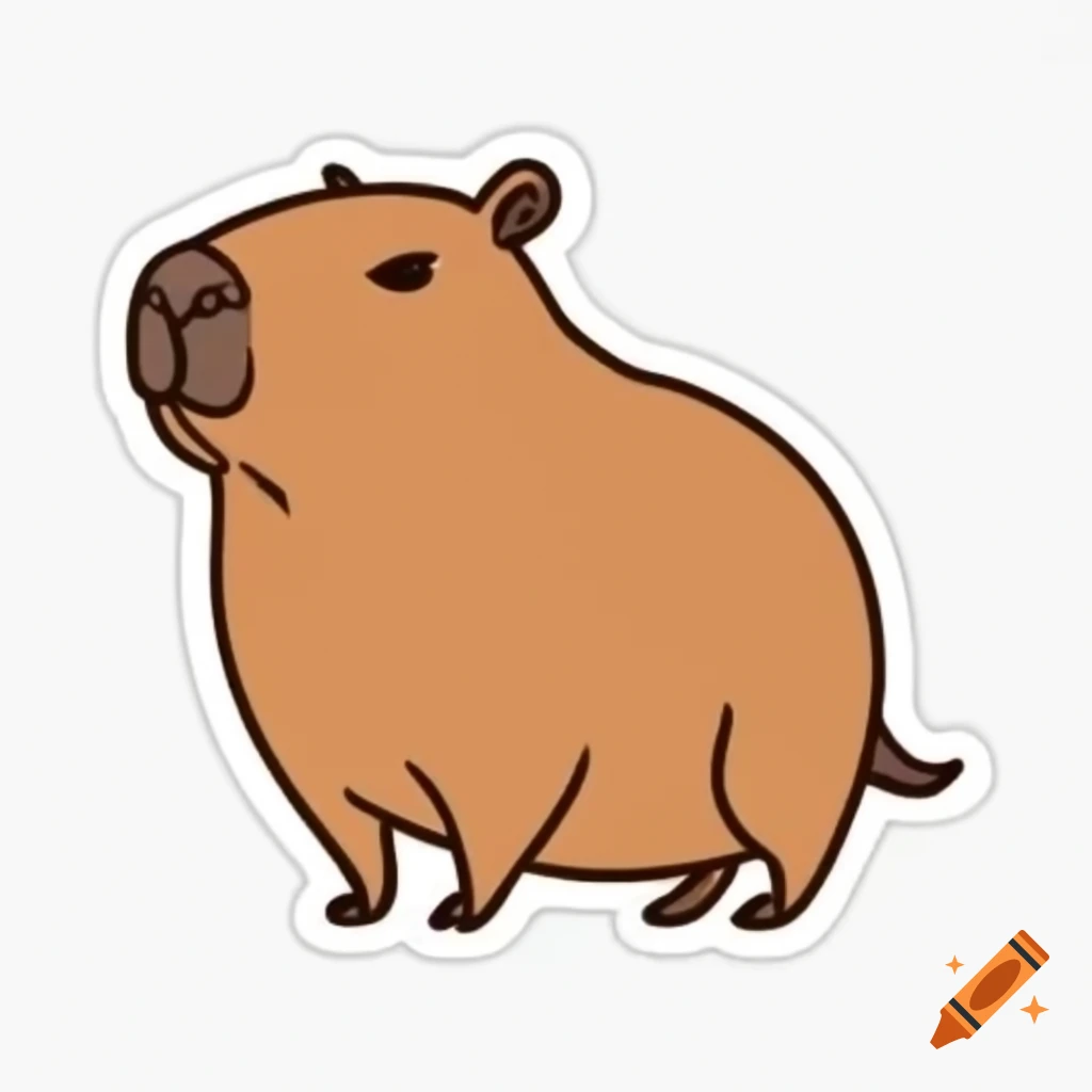 Cute sleepy capybara stickers on Craiyon