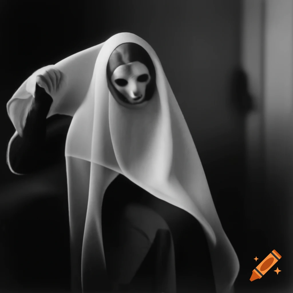 1940s low quality image of a woman appearing as a ghost with ...