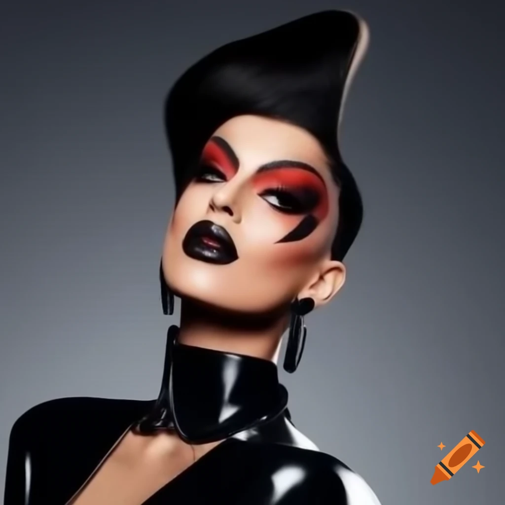 High-fashion drag queen Verona Vibe in sleek jumpsuit with ...